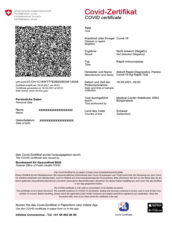 Our Experience With The Swiss Covid Certificate